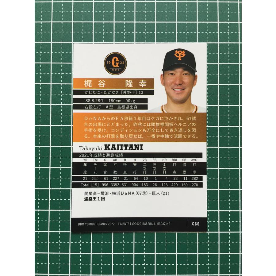 ★BBM 2022 プロ野球 ベースボールカード #G60 梶谷隆幸[読売ジャイアンツ／巨人]レギュラーカード★ : カードショップ テソーロ ヤフー店 - 通販 - Yahoo!ショッピング