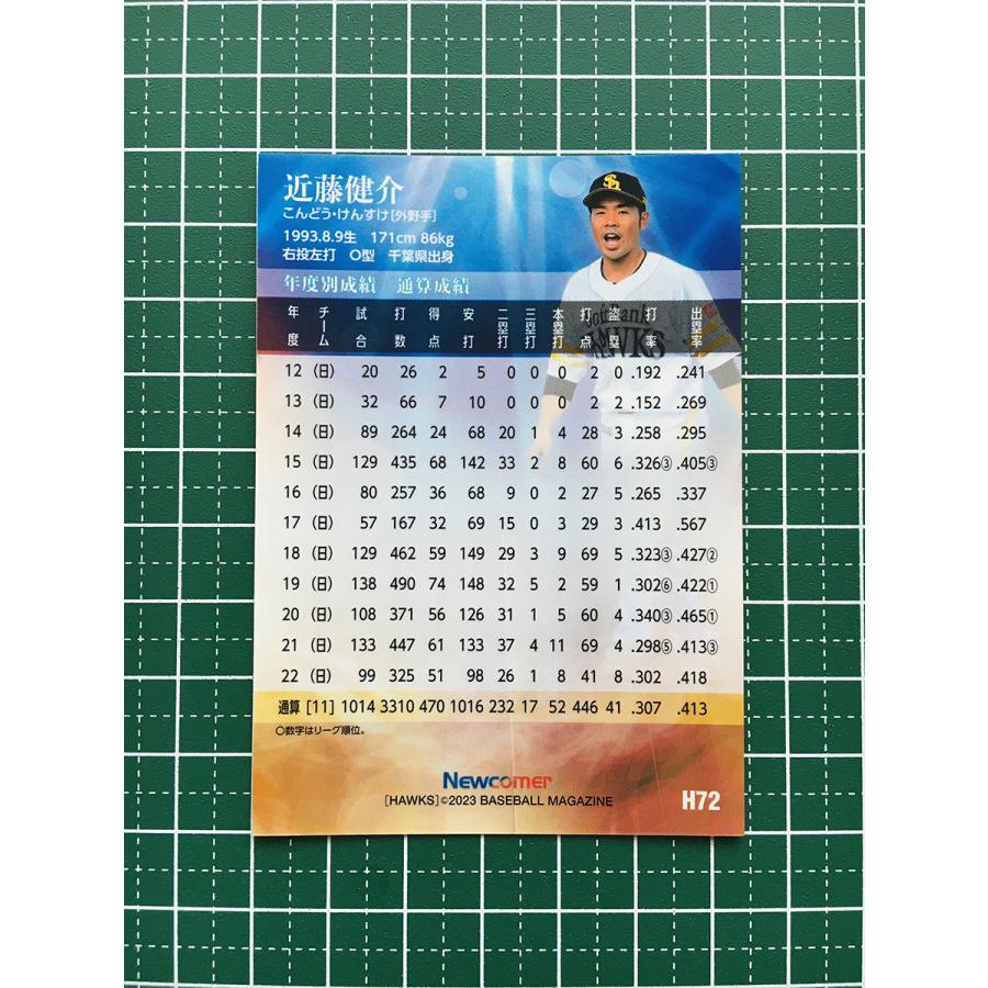 ★BBM 2023 ベースボールカード #H72 近藤健介[福岡ソフトバンクホークス]レギュラーカード「NEWCOMER」★ : カードショップ テソーロ ヤフー店 - 通販 - Yahoo ...