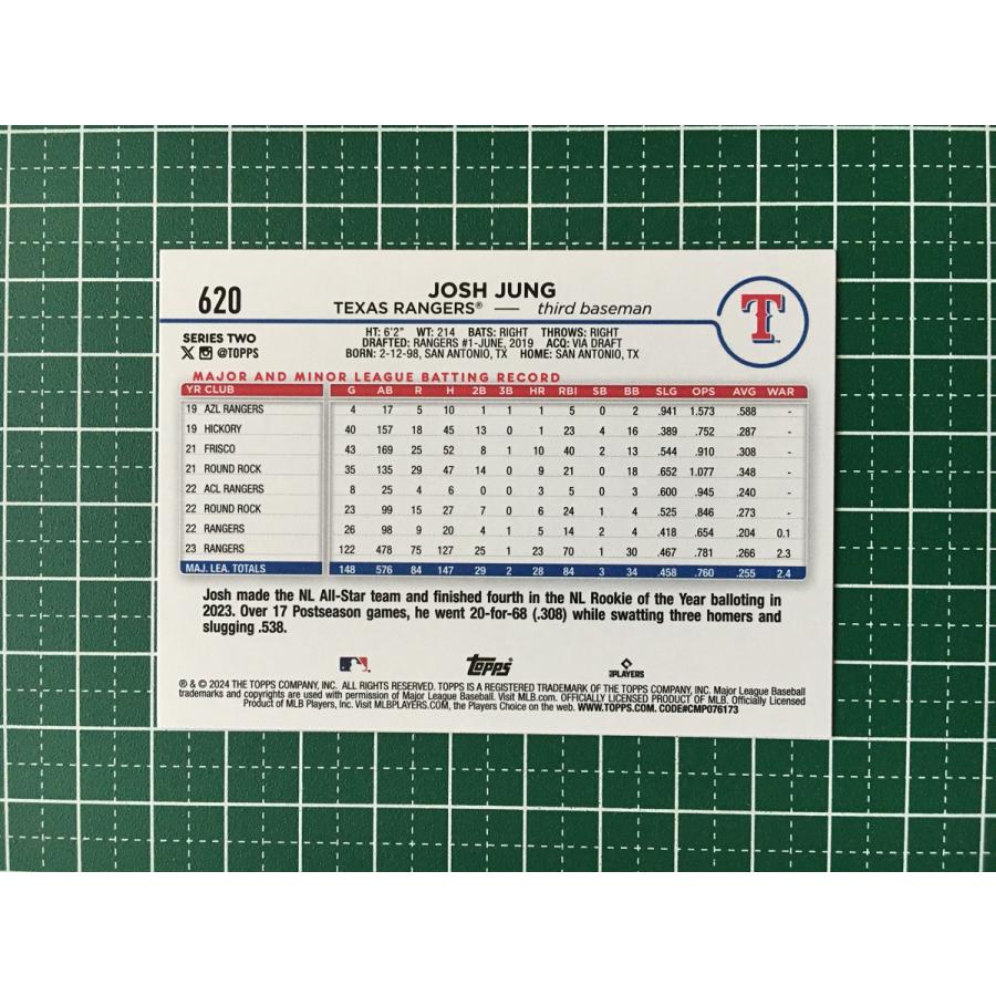 ★TOPPS MLB 2024 SERIES 2 #620 JOSH JUNG[TEXAS RANGERS]ベースカード「BASE」★ : カードショップ テソーロ ヤフー店 - 通販 ...