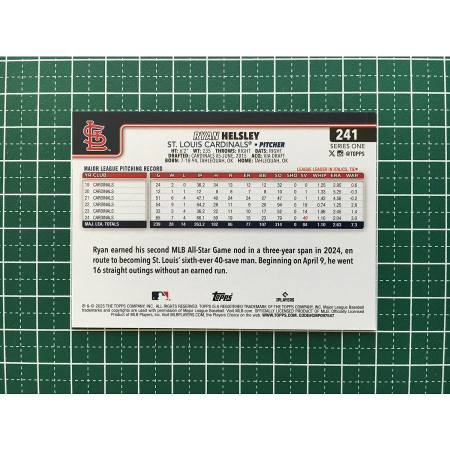 ★TOPPS MLB 2025 SERIES 1 #241 RYAN HELSLEY[ST. LOUIS CARDINALS]ベースカード「BASE」★ : カードショップ テソーロ ヤフー店 ...