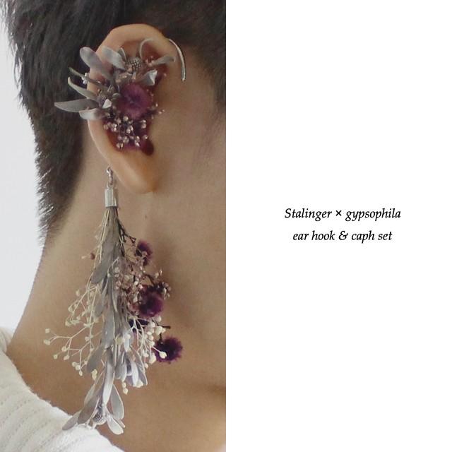 イヤーフック メンズ レディース イヤーカフ セット ドライフラワー ピアス モード系 アクセサリー ジュエリー デザイナーズ ユニセックス ...
