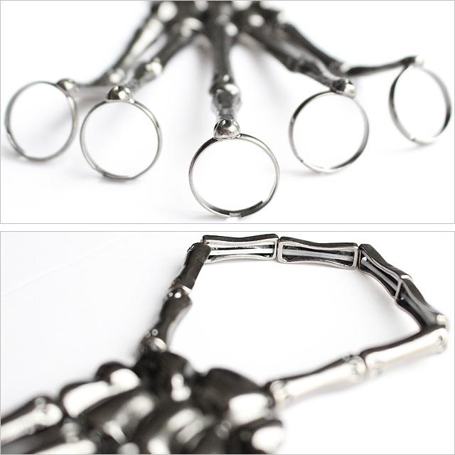 ブレスレット メンズ リング 指輪 スカル 骸骨 ハロウィン コスプレ 衣装 死神 シルバー モチーフ モード系 アクセサリー 中性的 ...