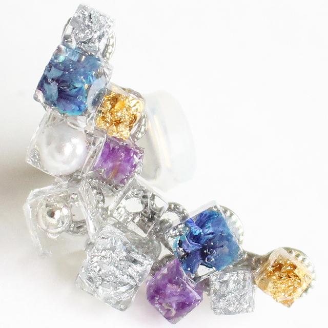 イヤーカフ ノンホールピアス メンズ レディース ドライフラワー ピアス 小花 モード系 アクセサリー ジュエリー デザイナーズ ユニセックス ...