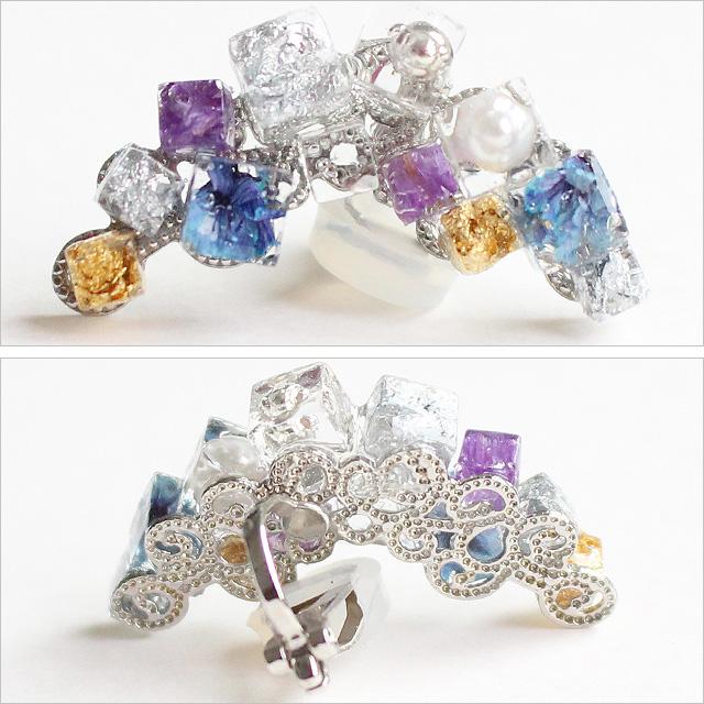 イヤーカフ ノンホールピアス メンズ レディース ドライフラワー ピアス 小花 モード系 アクセサリー ジュエリー デザイナーズ ユニセックス ...