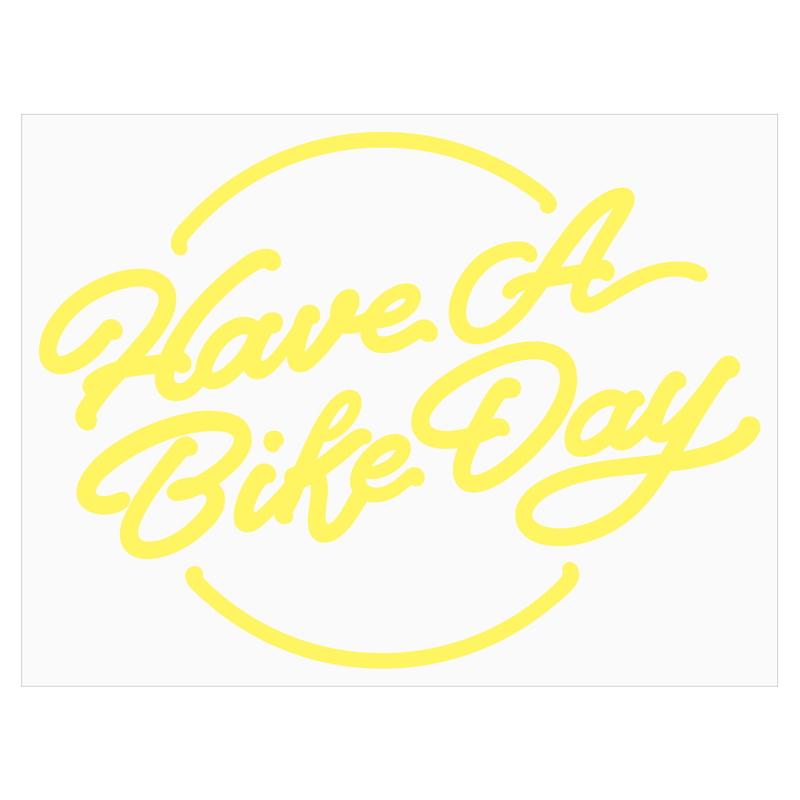 HAVE A BIKE DAY.ステッカー HABD NEON LOGO Sサイズ 抜き文字タイプ イエロー デザイン 加藤ノブキ SP-121 : あるふぁここ プラザ店 - 通販 ...
