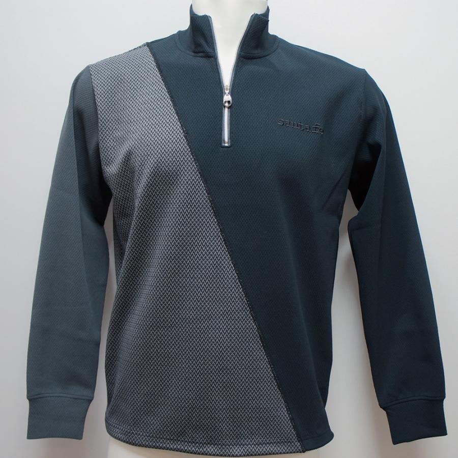 サンタフェ サンタフェ・24 秋冬 AW 新作・異素材切り替え ZIPUP 長袖ポロシャツ(54)(4L)24-82460-019-54 キングサイズ : aldo洋品店 - 通販 ...