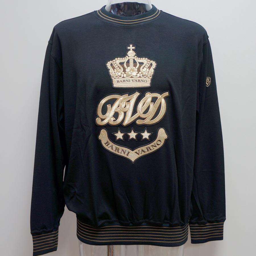 バーニヴァーノ・21 秋冬 AW 新作(L)王冠刺繍 ポンチ素材 トレーナー (L)BAW-KST4137-90 BARNI VARNO ...