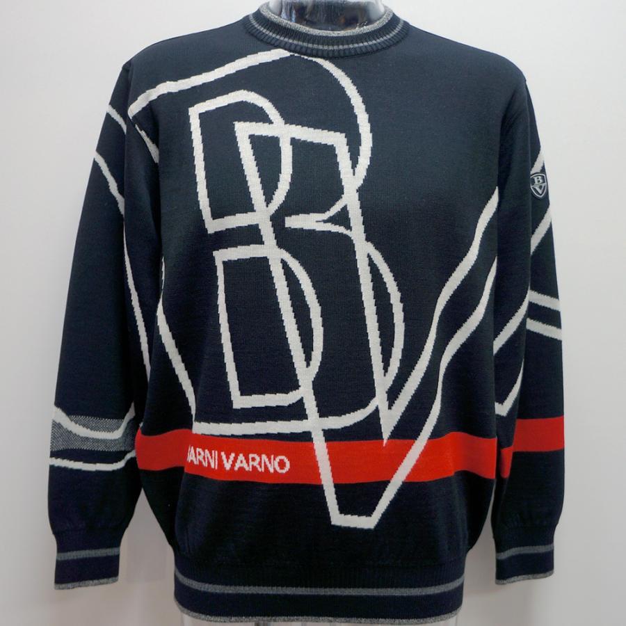 バーニヴァーノ・22 秋冬 AW 新作(M)(L)ビッグBVロゴ 丸首 セーター(M)(L)BAW-LSW-4524-09 BARNI ...