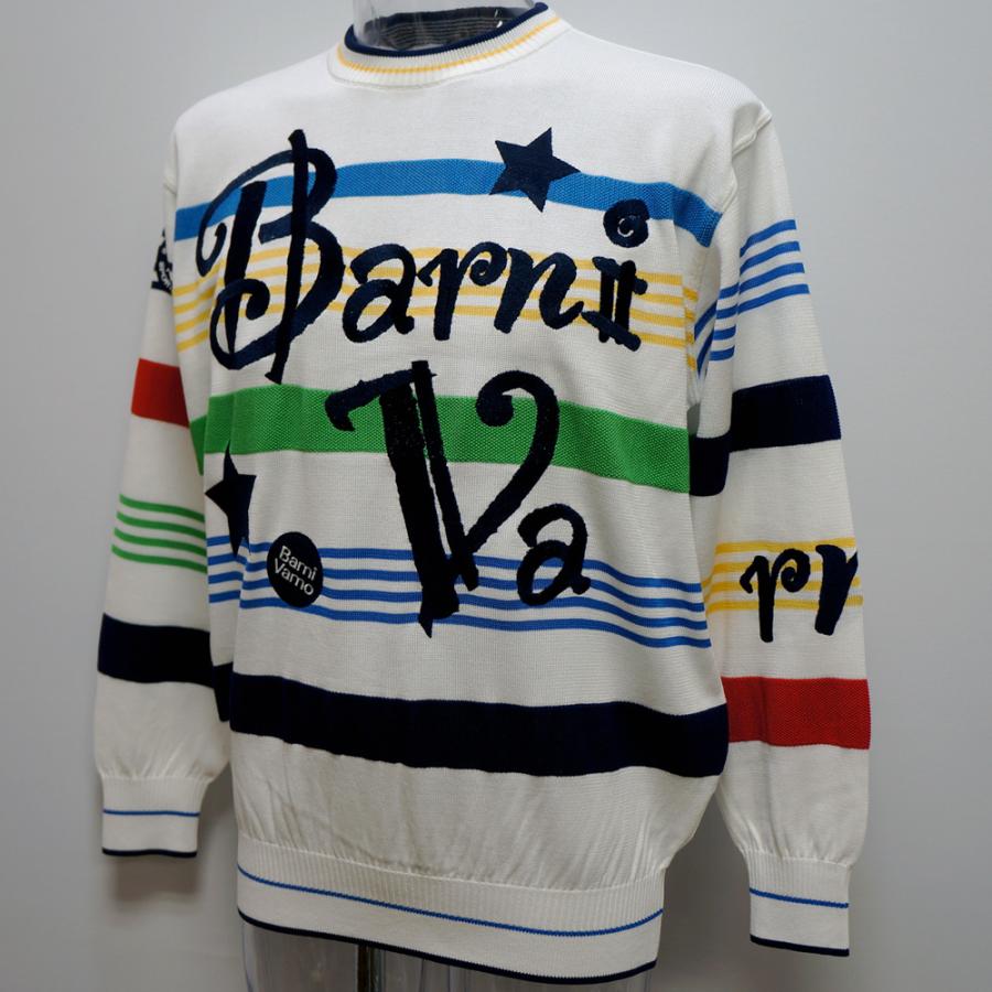 バーニヴァーノ・ロゴ刺繍 長袖 サマーセーター(M)(L) 23 春夏 SS 新作 BSS-MSW-4705-01 BARNI VARNO (M)(L) :BSS-MSW-4705-01 ...