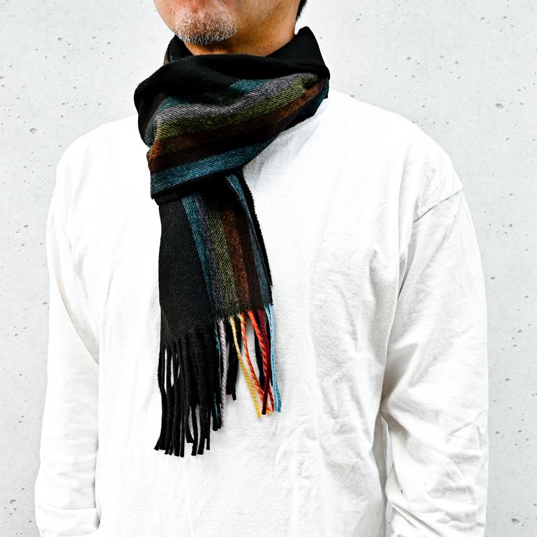 Paul Smith ポールスミス マフラー ブライトストライプ カシミヤ100% 全3色 153G/HS09 男女兼用 刺しゅう名入れ可（工賃別売り） : Alevel(エイレベル ...