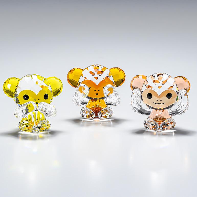 SWAROVSKI スワロフスキー クリスタルフィギュア 三猿 3体セット SWAROVSKI スワロフスキー クリスタルフィギュア 三猿 3体セット