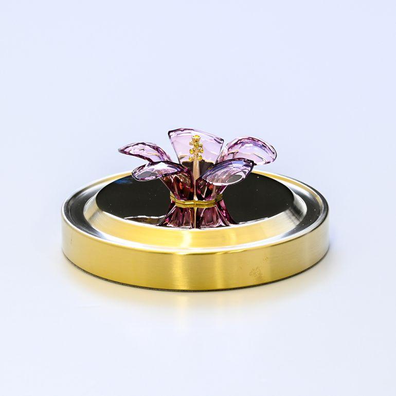 スワロフスキー SWAROVSKI クリスタルフィギュア Garden Tales パープル ガラス鐘 S オブジェ インテリア ...