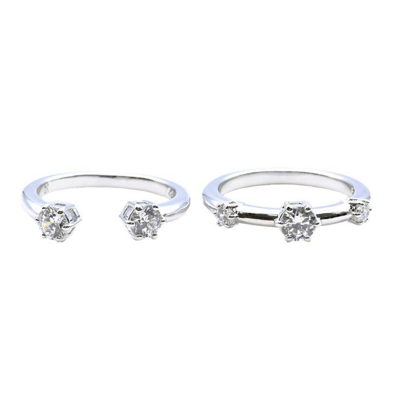 SWAROVSKI（スワロフスキー） リング 指輪 9号 Constella コンステラ 2点セット シルバー 5640959 ...