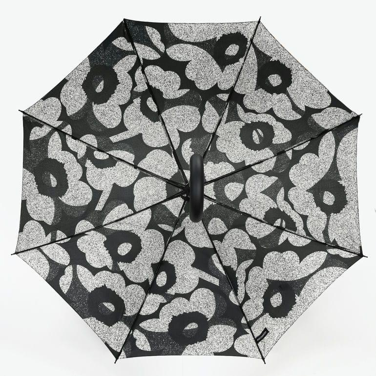 marimekko マリメッコ 傘 長傘 アンブレラ ジャンプ傘 雨傘 スティック ウニッコ ブラック グレー 94642 094642 ...