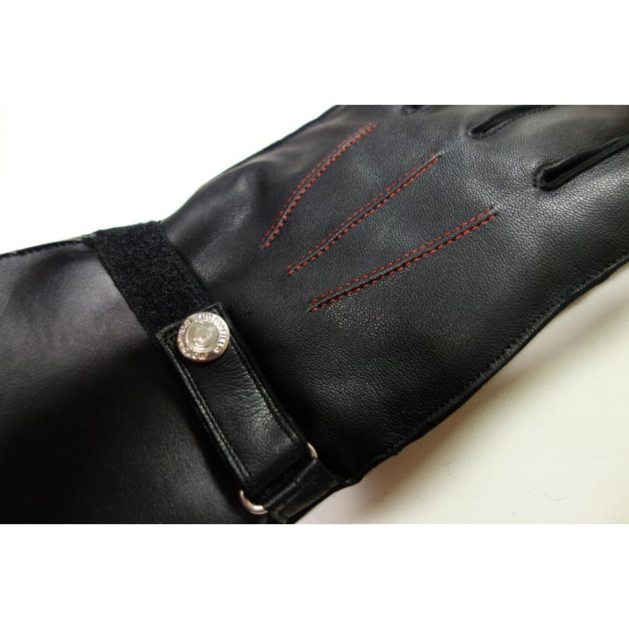 本革ウインターグローブ（スマホタッチ付） ブラック LL（XL）サイズ ガントレット 透湿防水フィルム入りロンググローブ MFG-285 : ALFAPARTS - 通販 - Yahoo!ショッピング