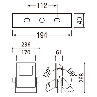 ODELIC オーデリック XG454042 S XG454041 S 屋外用LED ハイパワー投光器 LED一体型 電球色 昼白色 IP65 調光器不可【要工事】【送料100サイズ ...