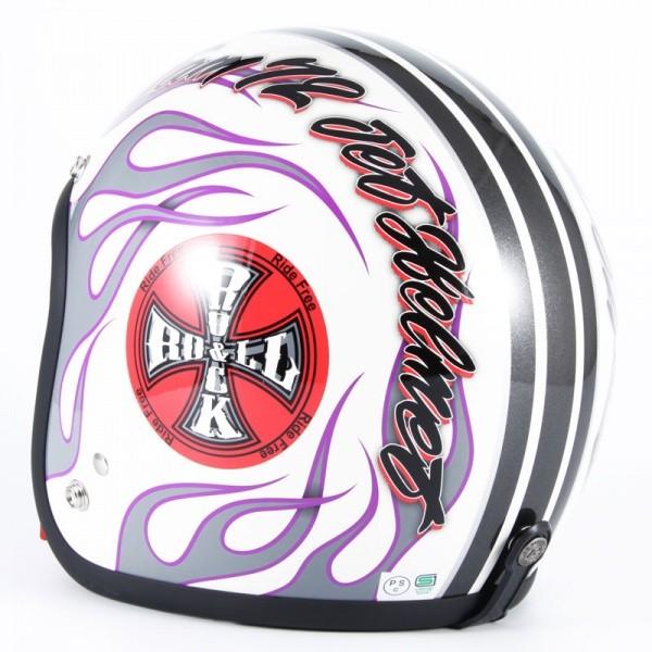 72JAM ジェットヘルメット&シールドセット ROCK&ROLL - ホワイト フリーサイズ:57-60cm未満 +開閉式シールド APS-01 JJ-07 : アレグレット 手袋 マフラー ...