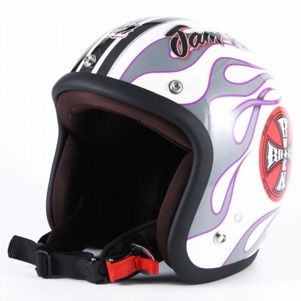 72JAM ジェットヘルメット&シールドセット ROCK&ROLL - ホワイト フリーサイズ:57-60cm未満 +開閉式シールド JCBN-03 JJ-07 : アレグレット 手袋 ...