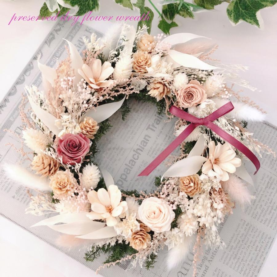 プリザーブドフラワー リース ドライフラワー プレゼント ピンク アレンジ お祝い 記念日 薔薇 おしゃれ 送料無料 セール : Alice ...