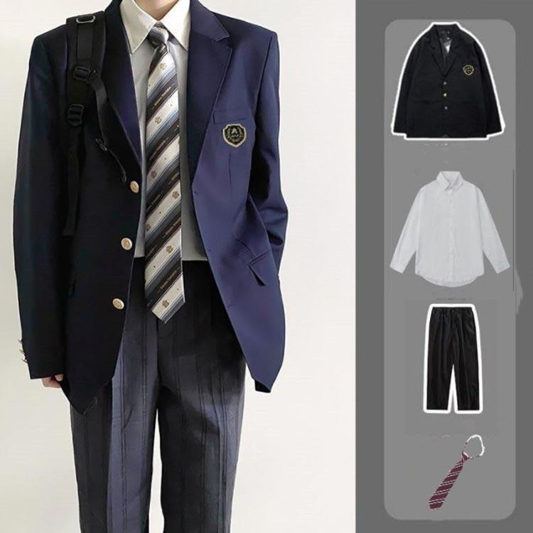 4点セット 制服 学生服 男子高生 ブレザー スクールジャケット 上下