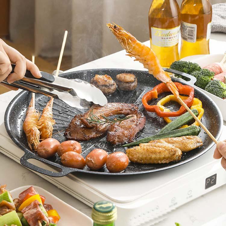 プレート パン グリルパン アウトドア IH対応 鍋 麦飯石 焼肉プレート 特殊コーティング 取っ手 BBQ フライパン ステーキ ハンバーグ : モードアリス - 通販 - Yahoo!ショッピング