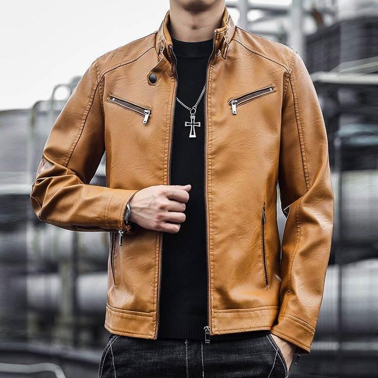 ブルゾン ジャケット メンズ アウター ライダースジャケット ジャンパー フェイクレザー PUレザー 防寒 革ジャン 立ち襟 レザージャケット : モードアリス - 通販 - Yahoo!ショッピング