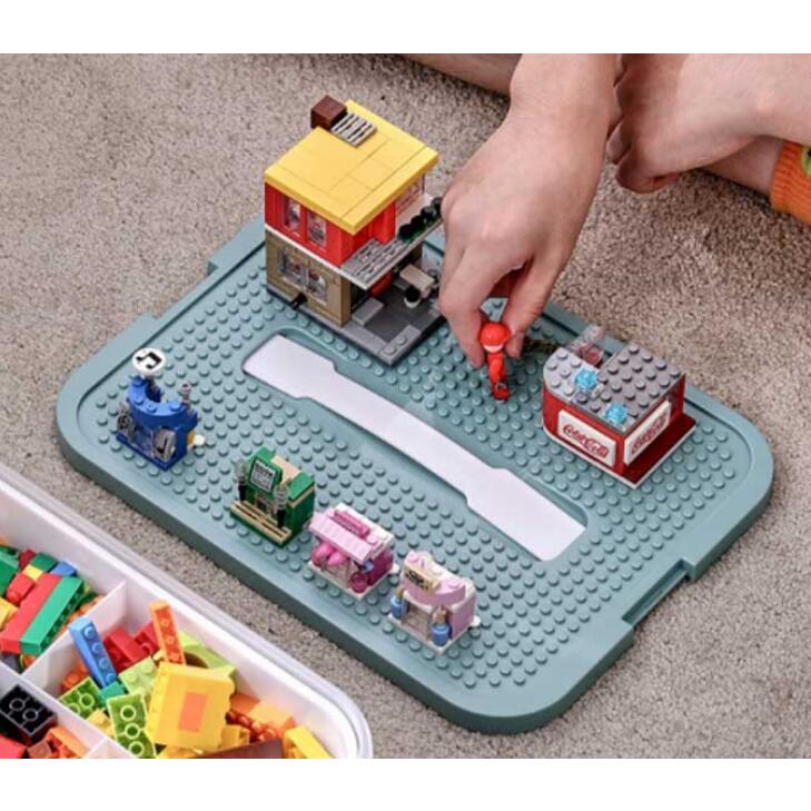 2層式 おもちゃ 収納 ブロック 収納 ケース 収納ケース ブロック おもちゃ収納 仕切り キッズ お片付け ブロック収納ボックス フタ ...