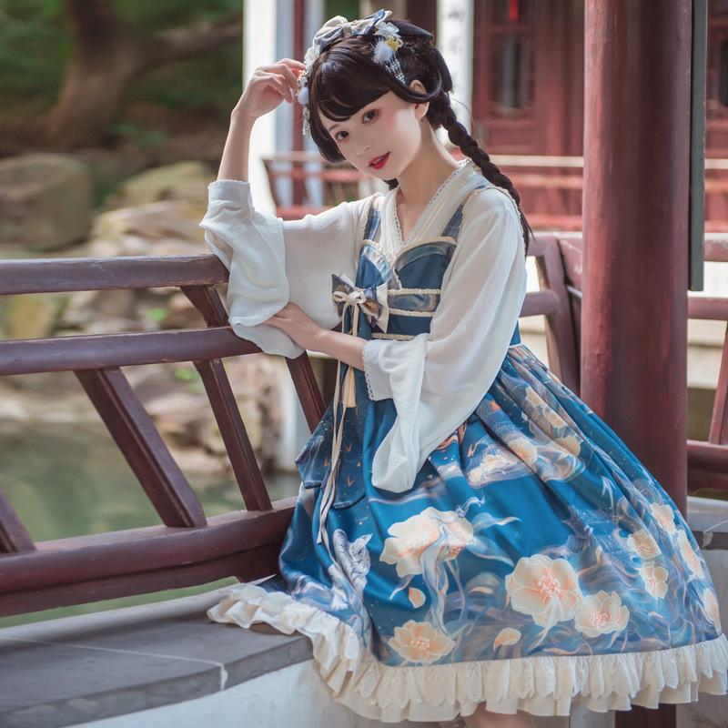 ロリータ ワンピース チャイナドレス ジャンパースカート 華ロリ ロリータ ワンピース チャイナドレス ジャンパースカート 華ロリ