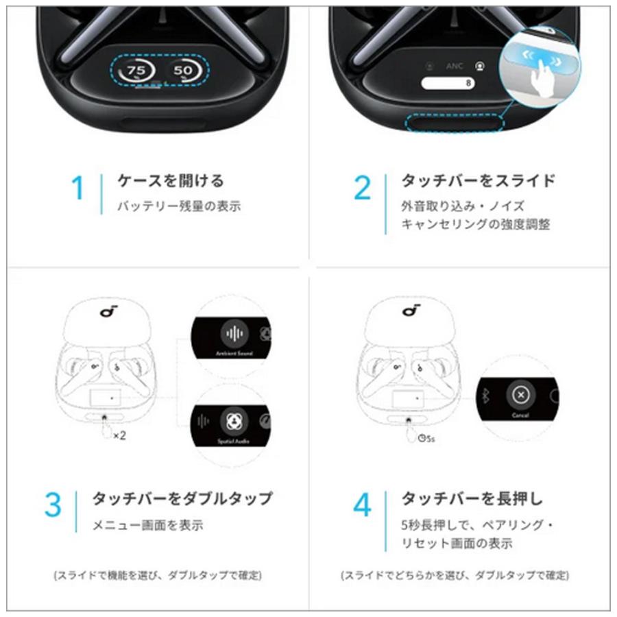 Soundcore（Anker） 【18ヶ月保証 即納在庫品】 アンカー ワイヤレスイヤホン リバティ4 プロ 長時間再生 短時間充電 ...