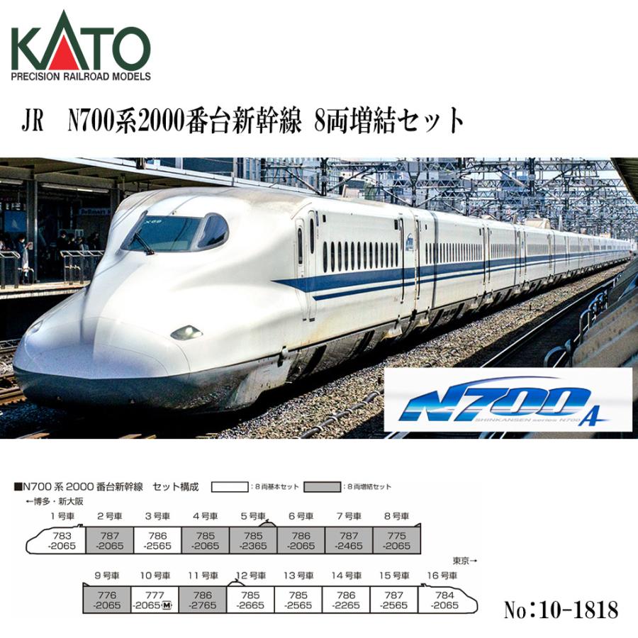 カトー 【セット販売】No:10-1817＆No:10-1818 KATO N700系2000番台新幹線 8両基本セット+8両増結セット 鉄道模型 Nゲージ : 日傘とバッグのAlice ...