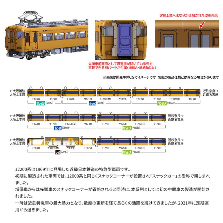 トミックス No:98561 TOMIX 近畿日本鉄道 12200系増結セットA 4 トミックス No:98561 TOMIX 近畿日本鉄道 12200系増結セットA 4
