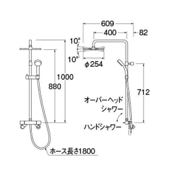 SANEI（水栓金具） [ゾロ目クーポン対象ストア]SK18C-1S1-MDP-13 三栄水栓 SANEI サーモシャワー混合栓 URBAN TOWER マットブラック 送料無料 : みず ...