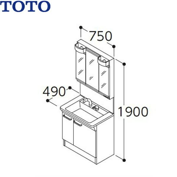 TOTOKU LDPL075BJGEN2B+LMSPL075A3GDC1C TOTO Fシリーズ 洗面化粧台セット 間口750mm 三面鏡・エコミラー 一般地仕様 送料無料 : みずらいふ ...