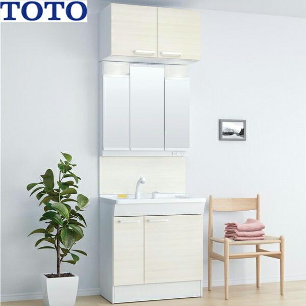TOTOKU LDPL075BJGEN2C+LMSPL075A3GDC1C+LWPL075ANA2C TOTO Fシリーズ 洗面化粧台セット 間口750mm 三面鏡・エコミラー 一般地仕様 ...