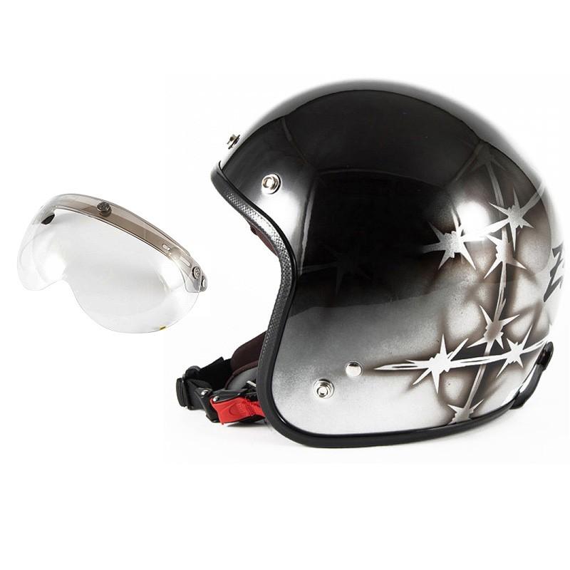 72JAM ジェットヘルメット&シールドセット ZEKE - シルバー フリーサイズ:57-60cm未満 +開閉式シールド APS-03 :jcp04aps03set:ハンドルキング - 通販 ...