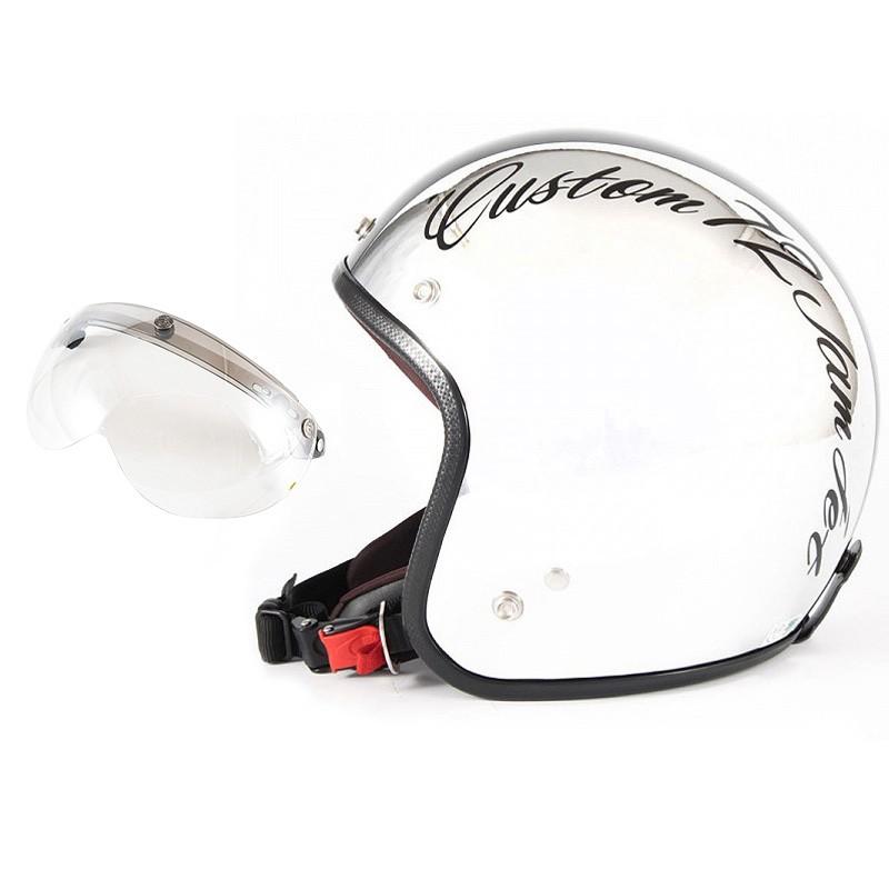 72JAM ジェットヘルメット&シールドセット CHROMES CM - ブラック フリーサイズ:57-60cm未満 +開閉式シールド APS-02 : ハンドルキング - 通販 ...