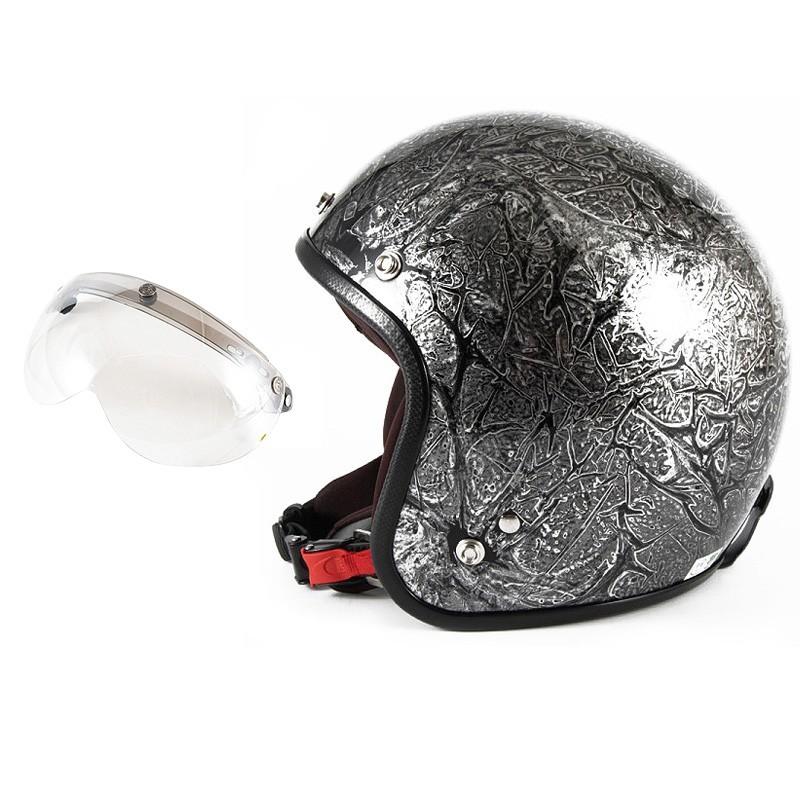 72JAM ジェットヘルメット&シールドセット RASH - シルバー フリーサイズ:57-60cm未満 +開閉式シールド APS-02 : ハンドルキング - 通販 - Yahoo!ショッピング