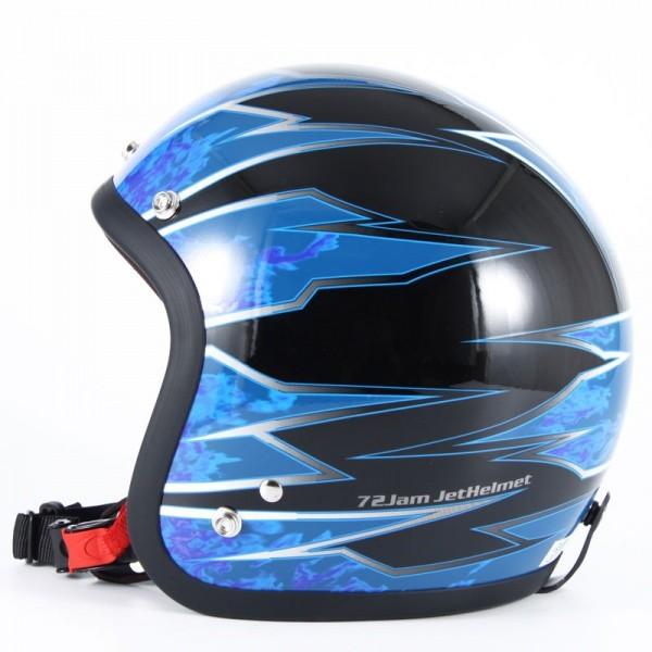 72JAM ジェットヘルメット&シールドセット STING - ブルー フリーサイズ:57-60cm未満 +開閉式シールド APS-03 JJ-17 :jj17aps03set:ハンドルキング ...