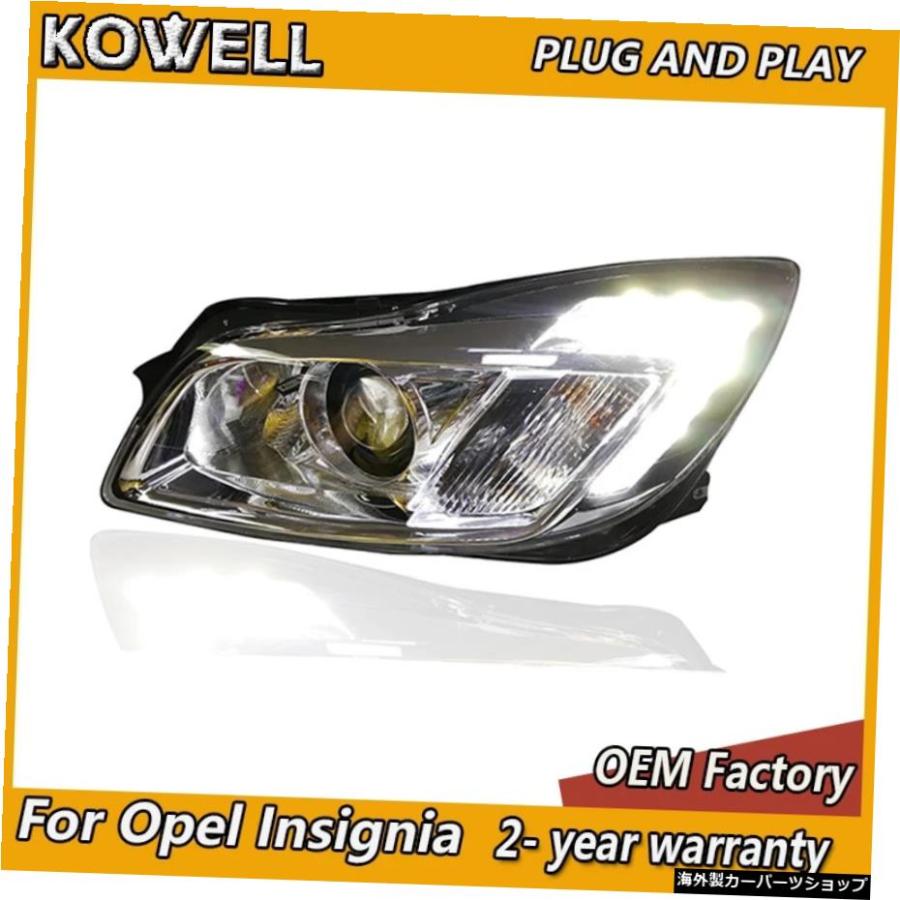 オペルインシグニアヘッドランプ用ビュイックリーガルヘッドライトのKOWELLカースタイリング2009-2013LEDDRLフロントライトバイ ...