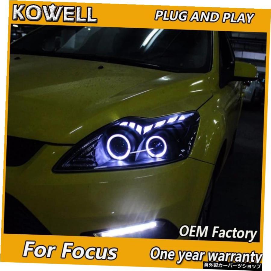 フォードフォーカスヘッドライトのKOWELLカースタイリング2009-2013フォーカス2LEDヘッドライトDRLバイキセノンレンズハイロー ...