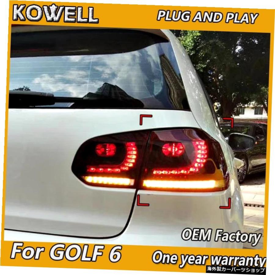 KOWELLカースタイリングVWゴルフ6forMk6テールライトR20LEDリアランプDRL+ブレーキ+パーク+ダイナミックシグナル ...