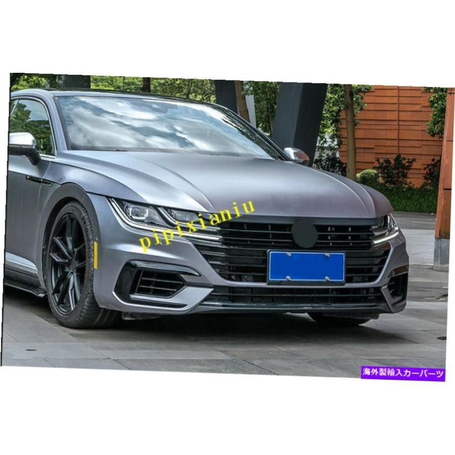 ミラーカバー ブラックフロントセンターグリルグリルベントグリッドカバートリムのためにVW Arteon CC 2019 2020 Black ...