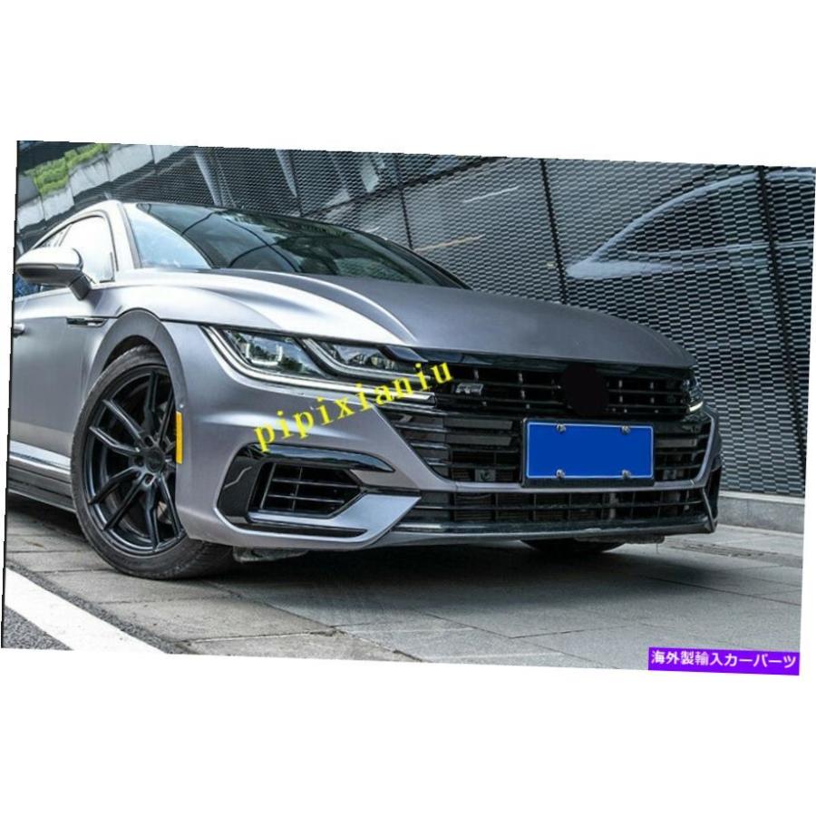 ミラーカバー ブラックフロントセンターグリルグリルベントグリッドカバートリムのためにVW Arteon CC 2019 2020 Black ...