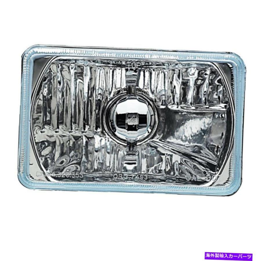 USヘッドライト 4×6クリスタルクリアガラスレンズメタルヘッドライト6K LED HID電球ヘッドランプペア 4X6 Crystal ...