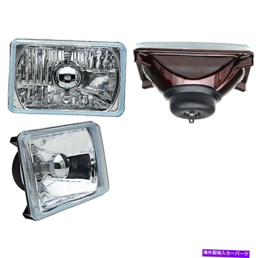 USヘッドライト 4×6クリスタルクリアガラスレンズメタルヘッドライト6K LED HID電球ヘッドランプペア 4X6 Crystal ...