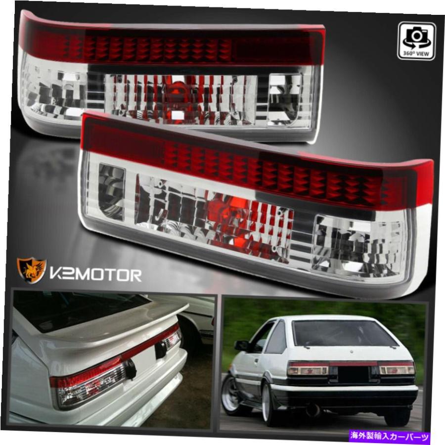 USテールライト 83-87トヨタAE86カローラ2DR赤/クリアテールライトブレーキランプ左+右 For 83-87 Toyota AE86 ...