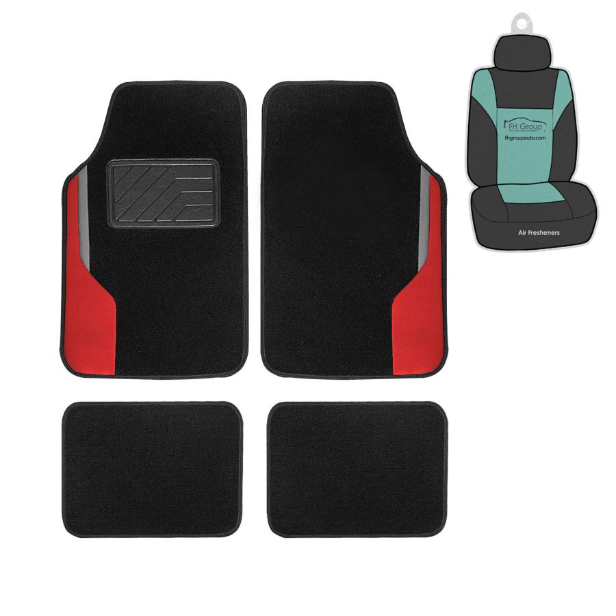 【並行輸入品】FH Group F14502 フルセット ブロックカーペットライナー ノンスリップ 車用フロアマット 人工皮革のアクセント ...