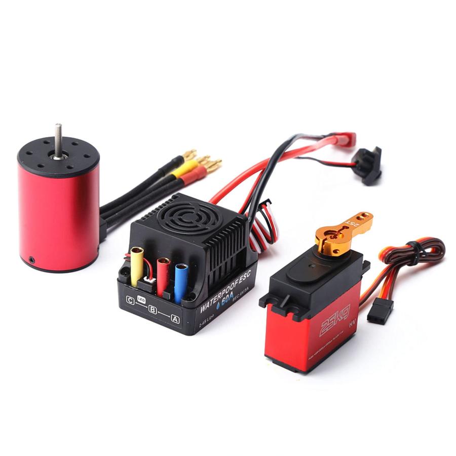 【並行輸入品】GoolRC 3650 5200KV ブラシレスモーター 60AブラシレスESC電気スピードコントローラーと25kgデジタルサーボ : ALL IN ONE - 通販 ...