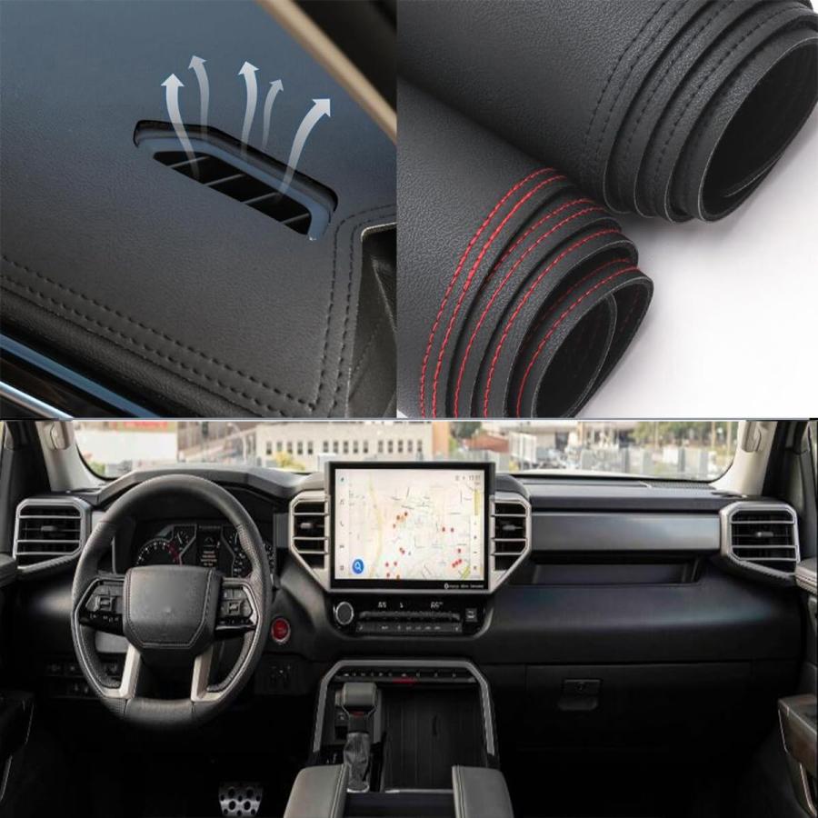 Black Leather Style Car Dash Mat Dashboard Cover Dash Panel Inte 並行輸入品 ...