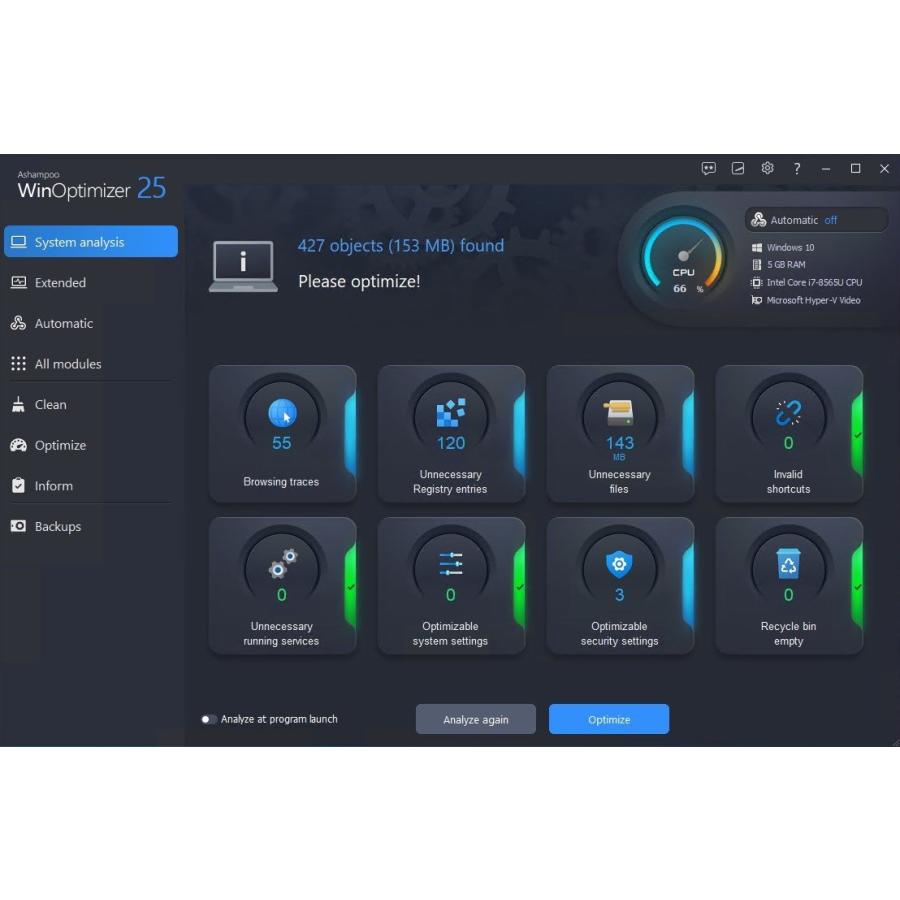 Ashampoo WinOptimizer 25 日本語版 永続ライセンス [ダウンロード版] | Windows用パソコン最適化ツール ...